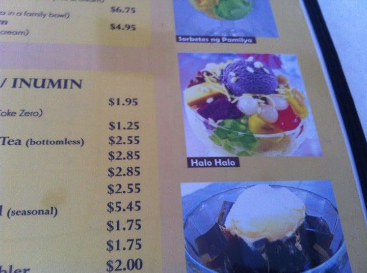 Menu at Kalesa restaurant, Milpitas