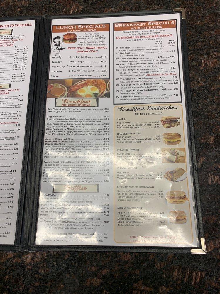 Menu at L George's Coney Island restaurant, Livonia, Grand River Ave