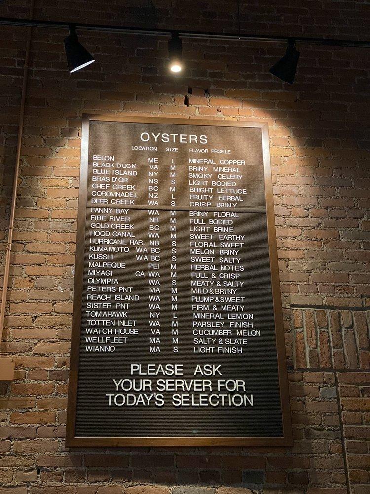 Menu at Blue Point Grille restaurant, Cleveland
