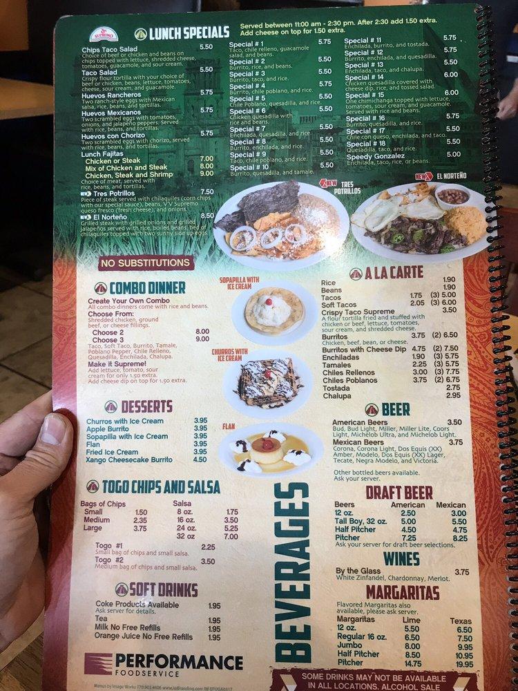 Menu at El Pueblito Mexican Restaurant, Eton, 79 GA-286