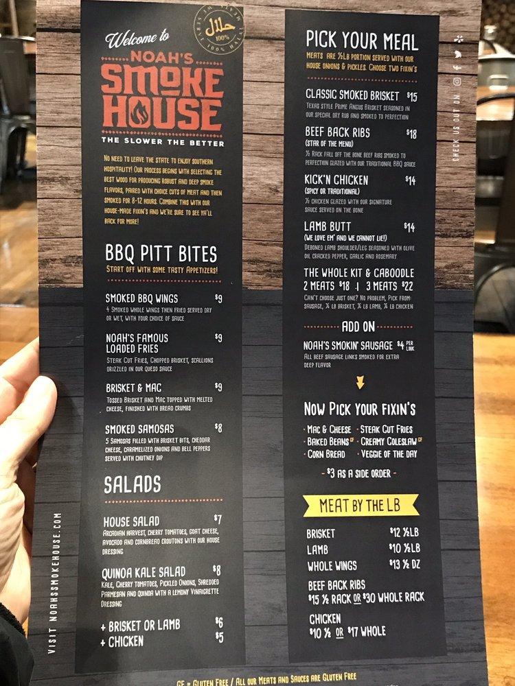 Menu at Noah's Smokehouse BBQ, Dearborn
