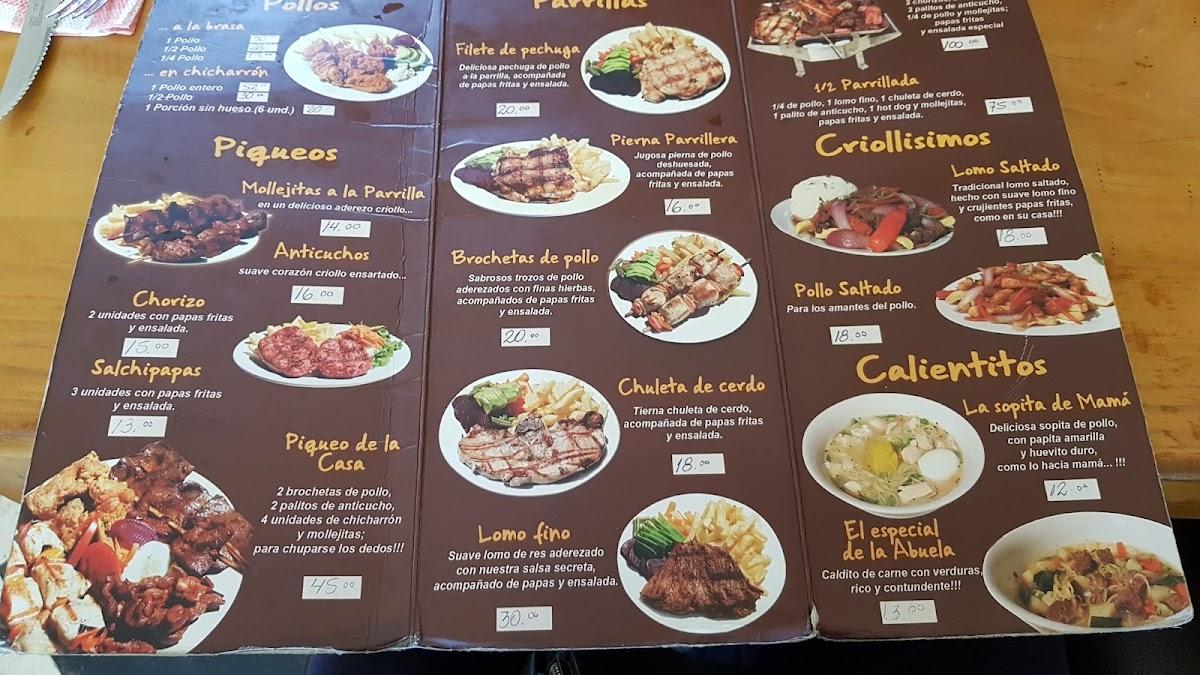 Carta del restaurante Pollería Rico Pollo, Nasca