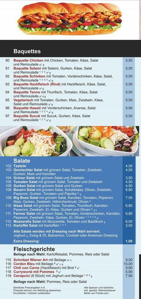 Speisekarte von Big Boss 22 restaurant, München