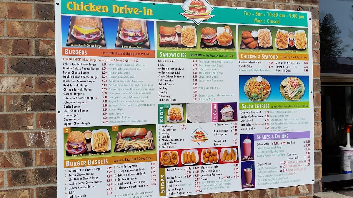 Menu at Chicken Drive-In restaurant, Lake Stevens