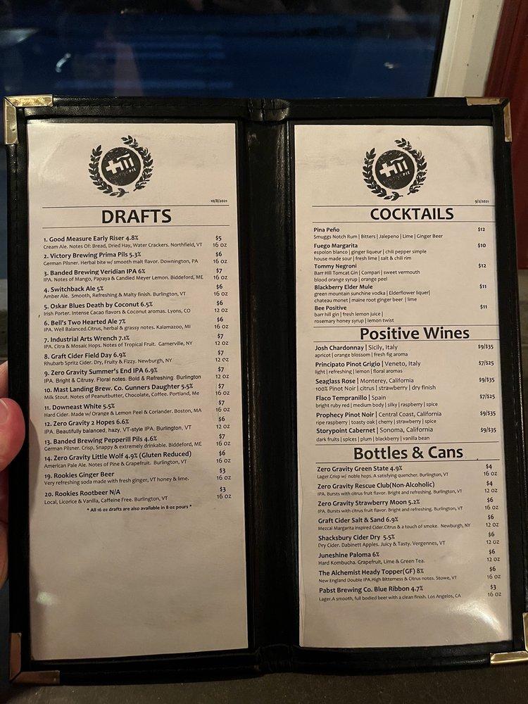 Menu at Positive Pie restaurant, Plainfield, 69 Main St