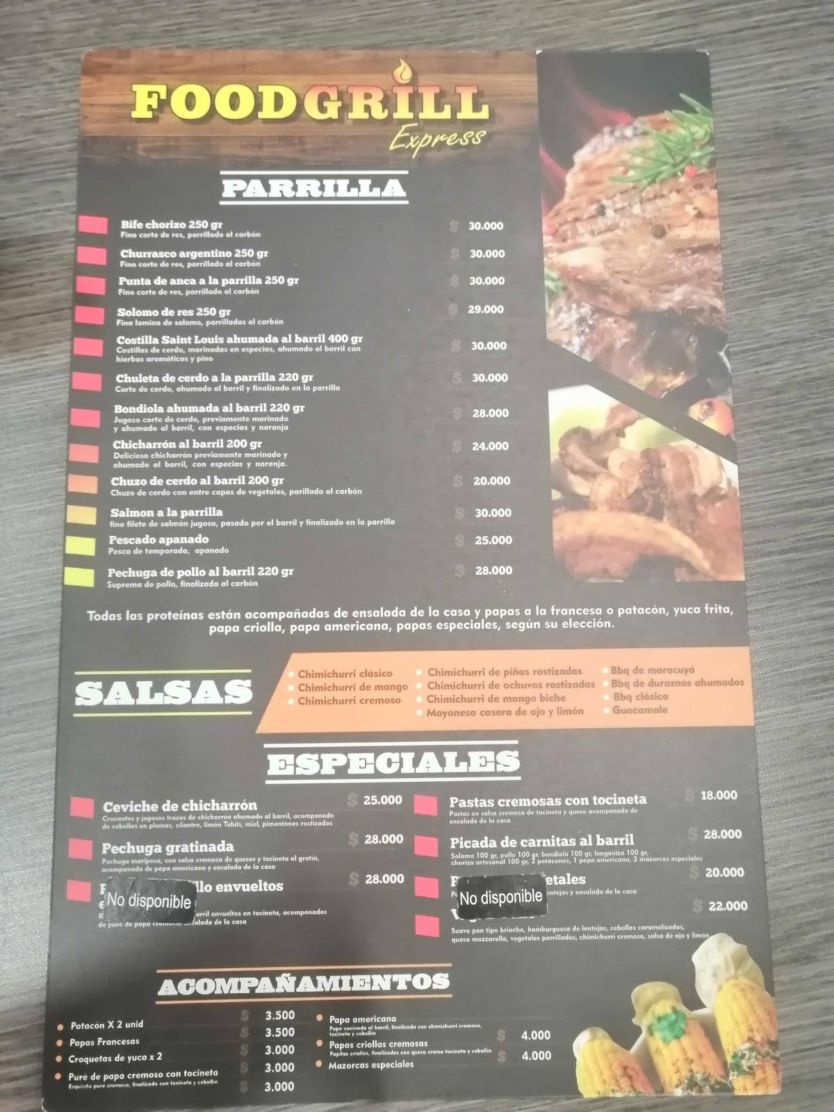 Menu at FOOD GRILL restaurant, Quibdo