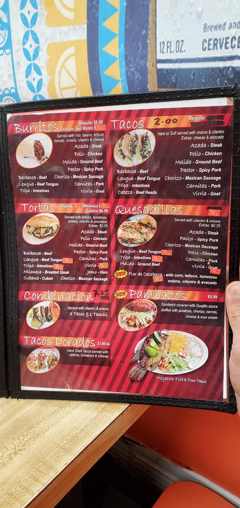 Menu at La Finca restaurant, Davenport