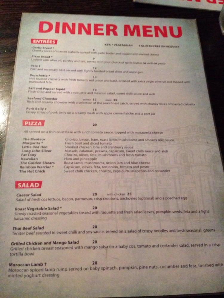 Carta de The Bank Bar & Brasserie, Hamilton
