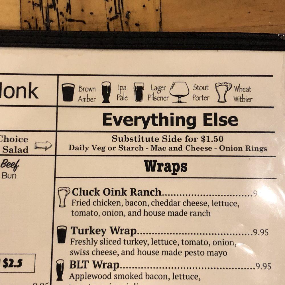 Menu at The Grumpy Monk Carolina Forest restaurant, Myrtle Beach