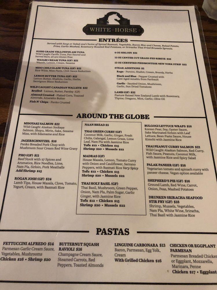 Menu at The White Horse Restaurant & Bar, St. Cloud, 809 W St Germain St