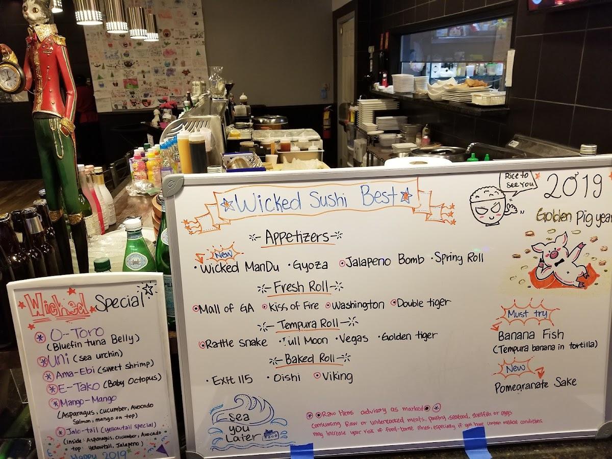 Menu at Wicked Sushi & Grill restaurant, Buford