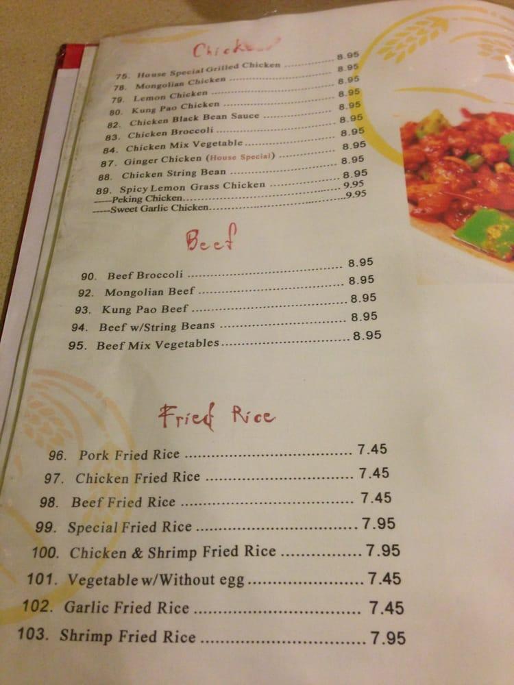 Menu at Yen's Cafe, Hilo