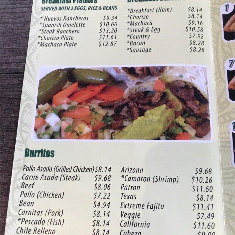 Menu at Filiberto's Mexican Food restaurant, Tucson, W Cortaro Crossing Dr