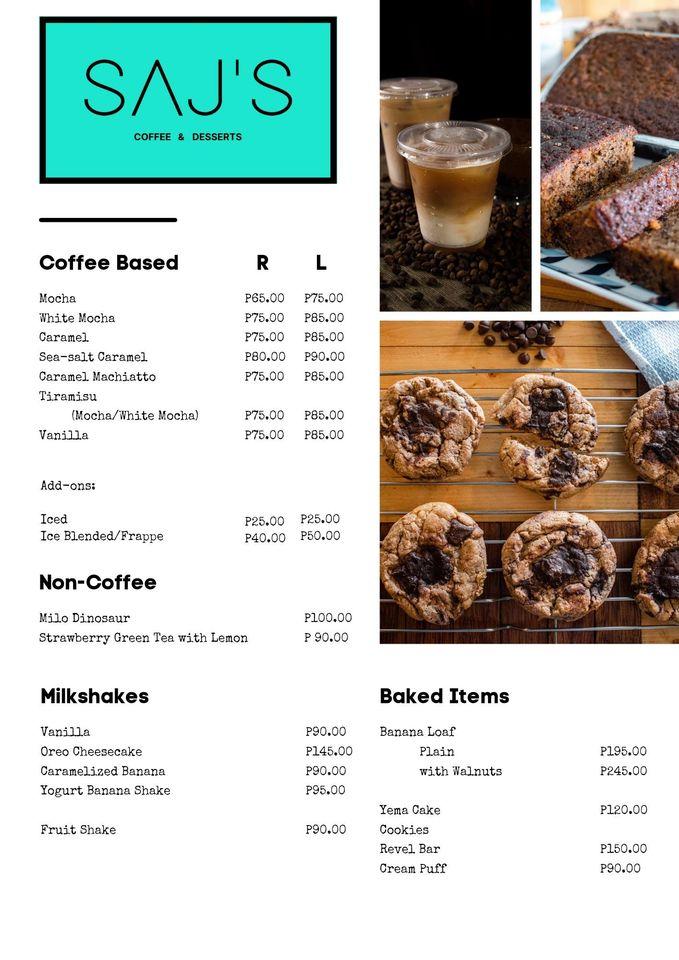 Menu at Saj's Garden Cafe & Resto, Calbayog City