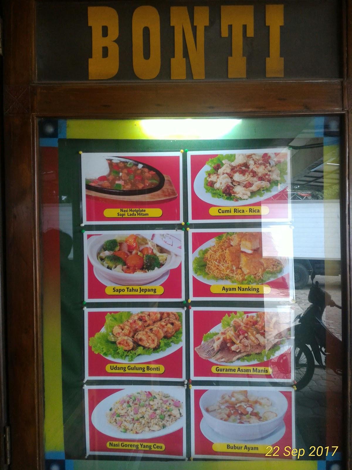 Menu at Bonti Restaurant, Indonesia, Jl. Terusan Pasirkoja No.347