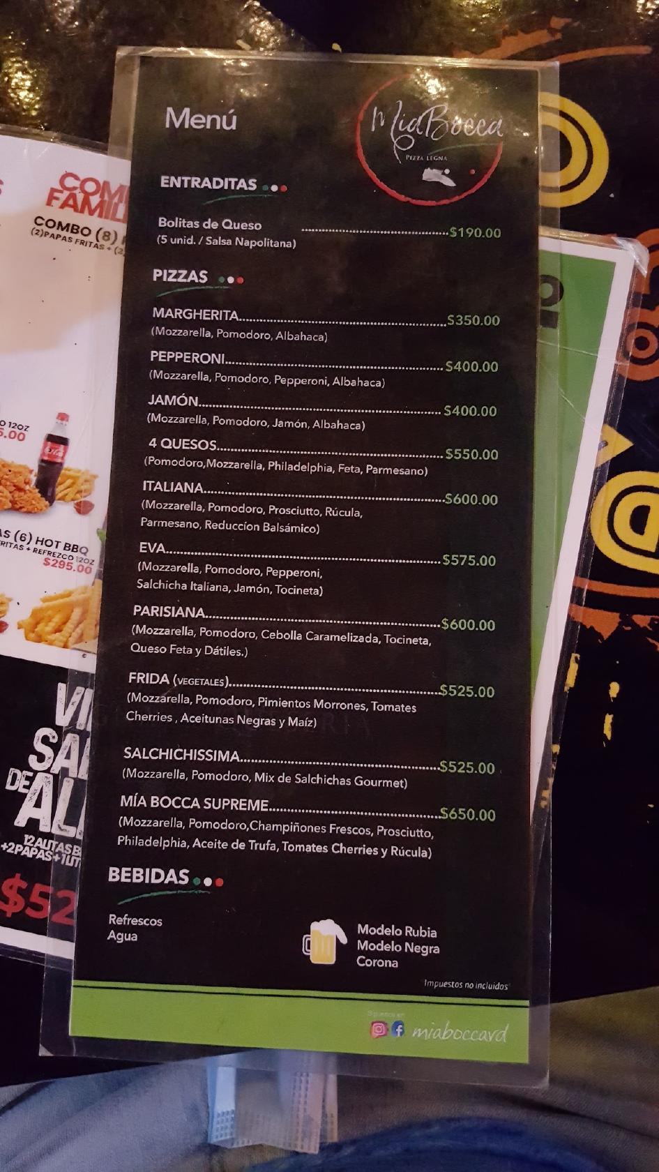 Menu at Pattio 85 Food Factory restaurant, La Vega