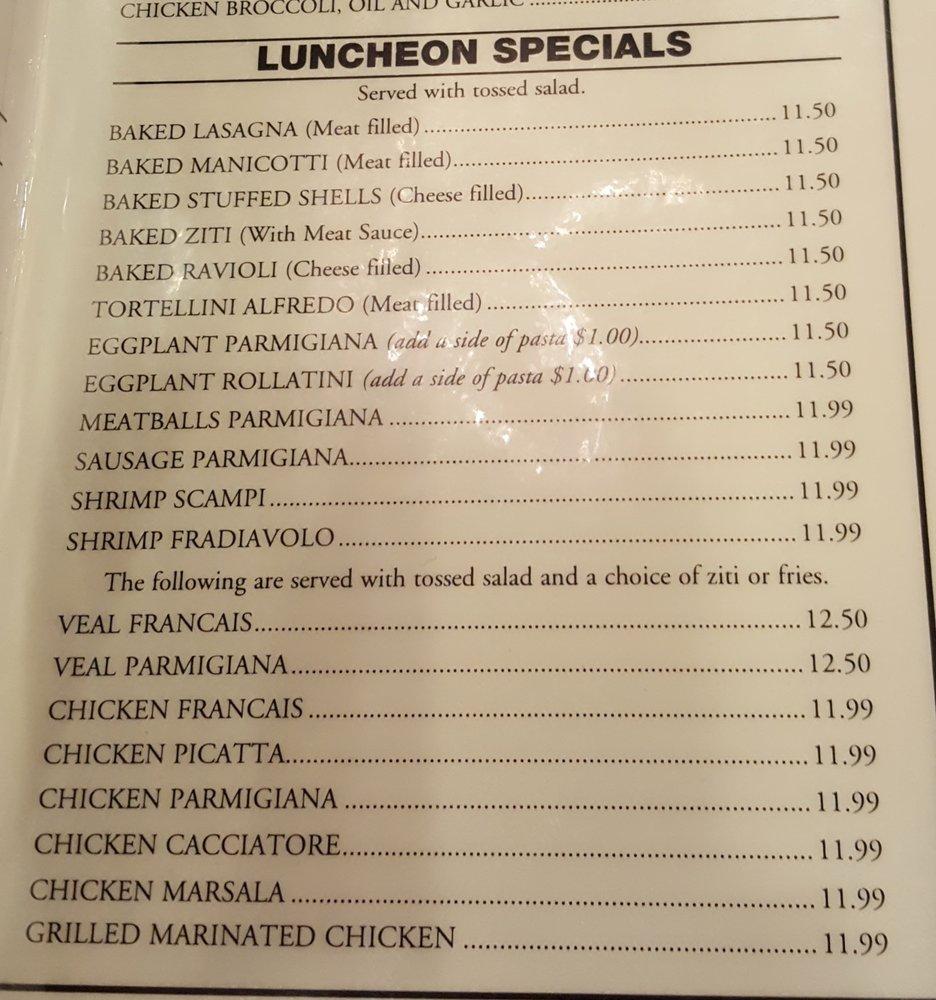 Menu at Red Rose Pizzeria, Springfield, Main St