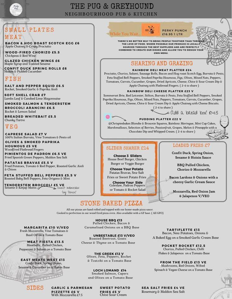 Menu at The Italian Greyhound pub & bar, Leicester