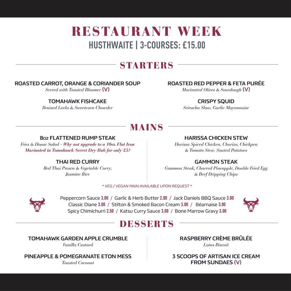 Menu at Tomahawk Steakhouse - Yarm, Yarm, 32-34 High St