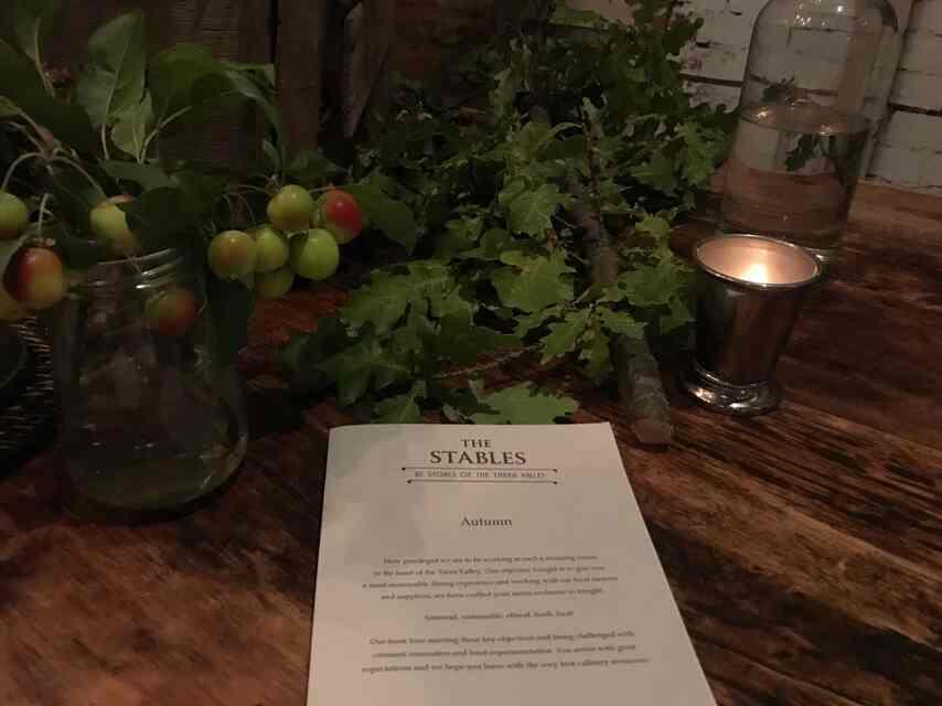 Menu at The Stables at Stones restaurant, Coldstream