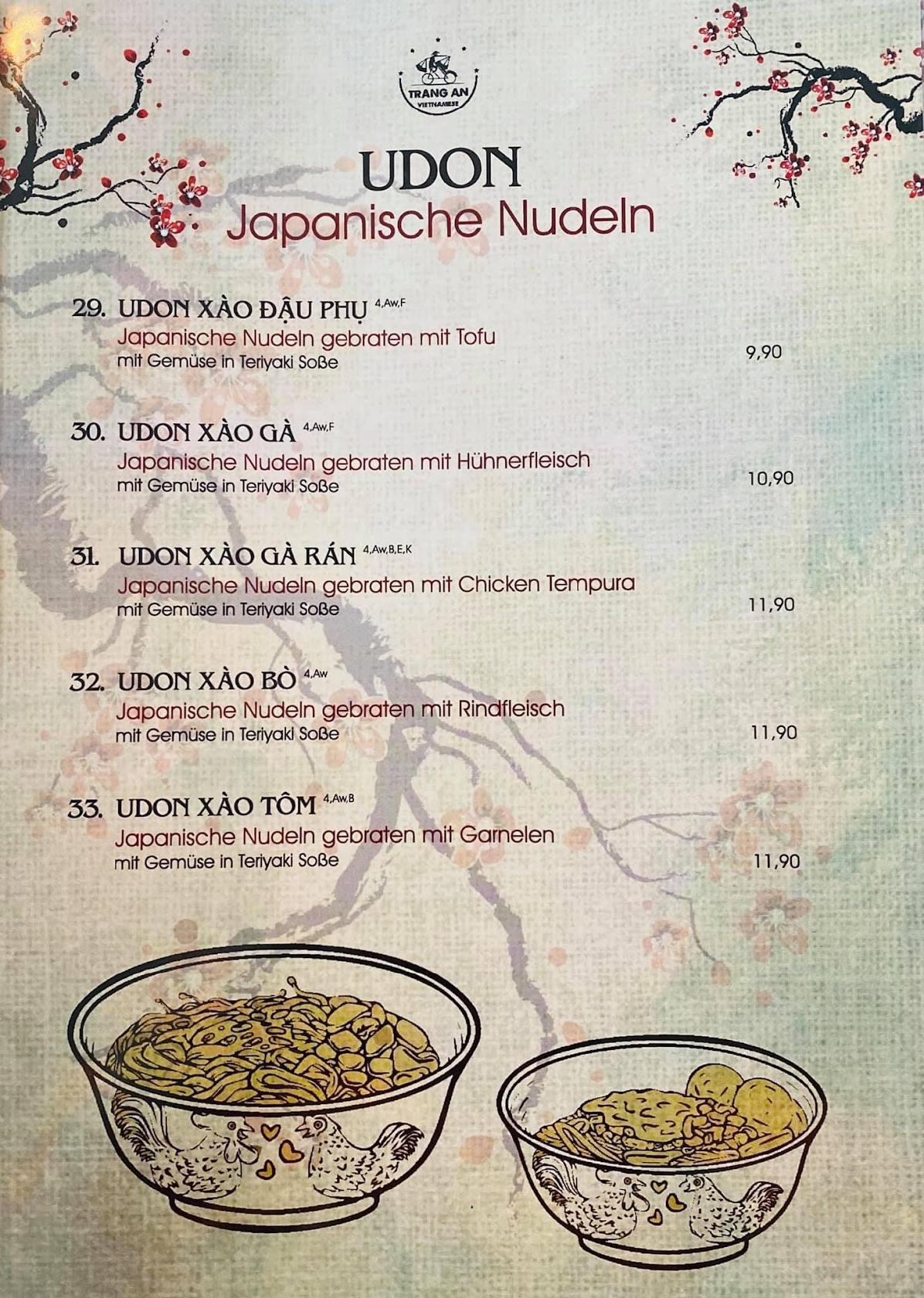 Menu at Tràng An Vietnamese Authentic Restaurant, Dresden