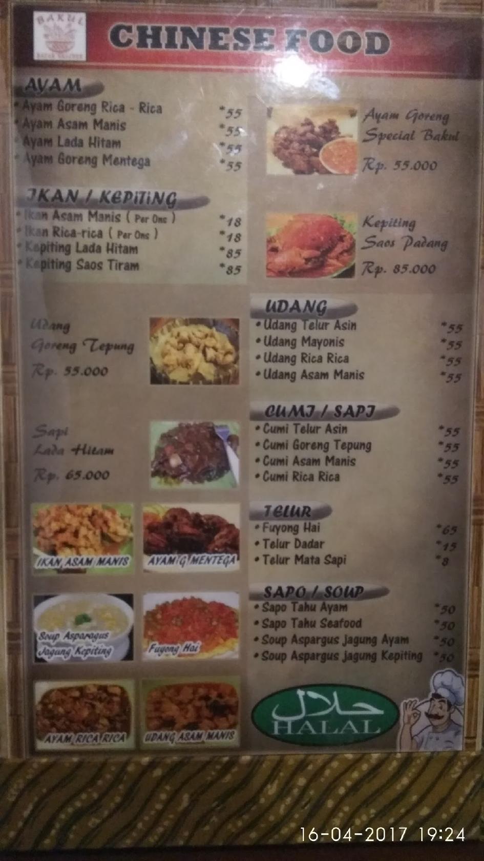 Menu at Cafe & Resto Bakul, Timika