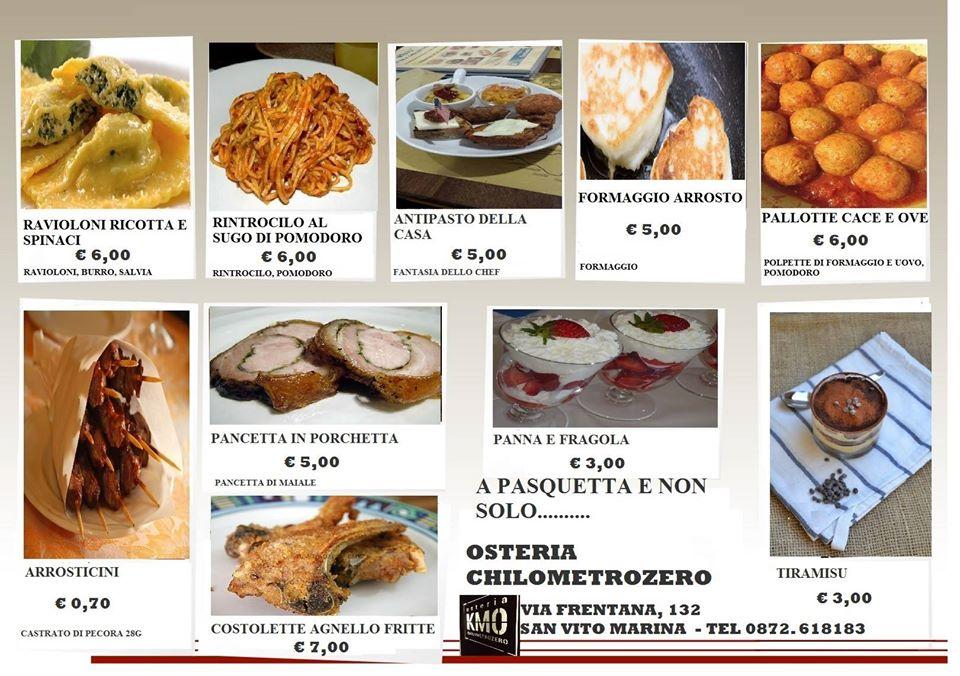 Menu at Da serafino restaurant, San Vito Chietino