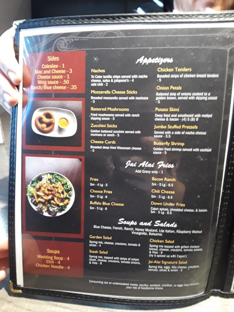 Menu at Jai Alai restaurant, Hermitage