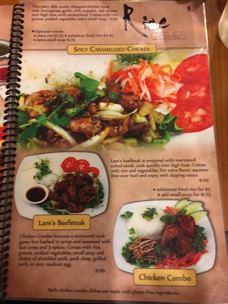 Menu at Lam's Vietnamese Restaurant, Sioux Falls