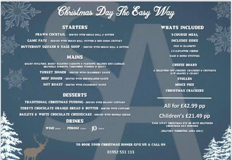 Menu at Sutherland Arms pub & bar, England, Tibberton