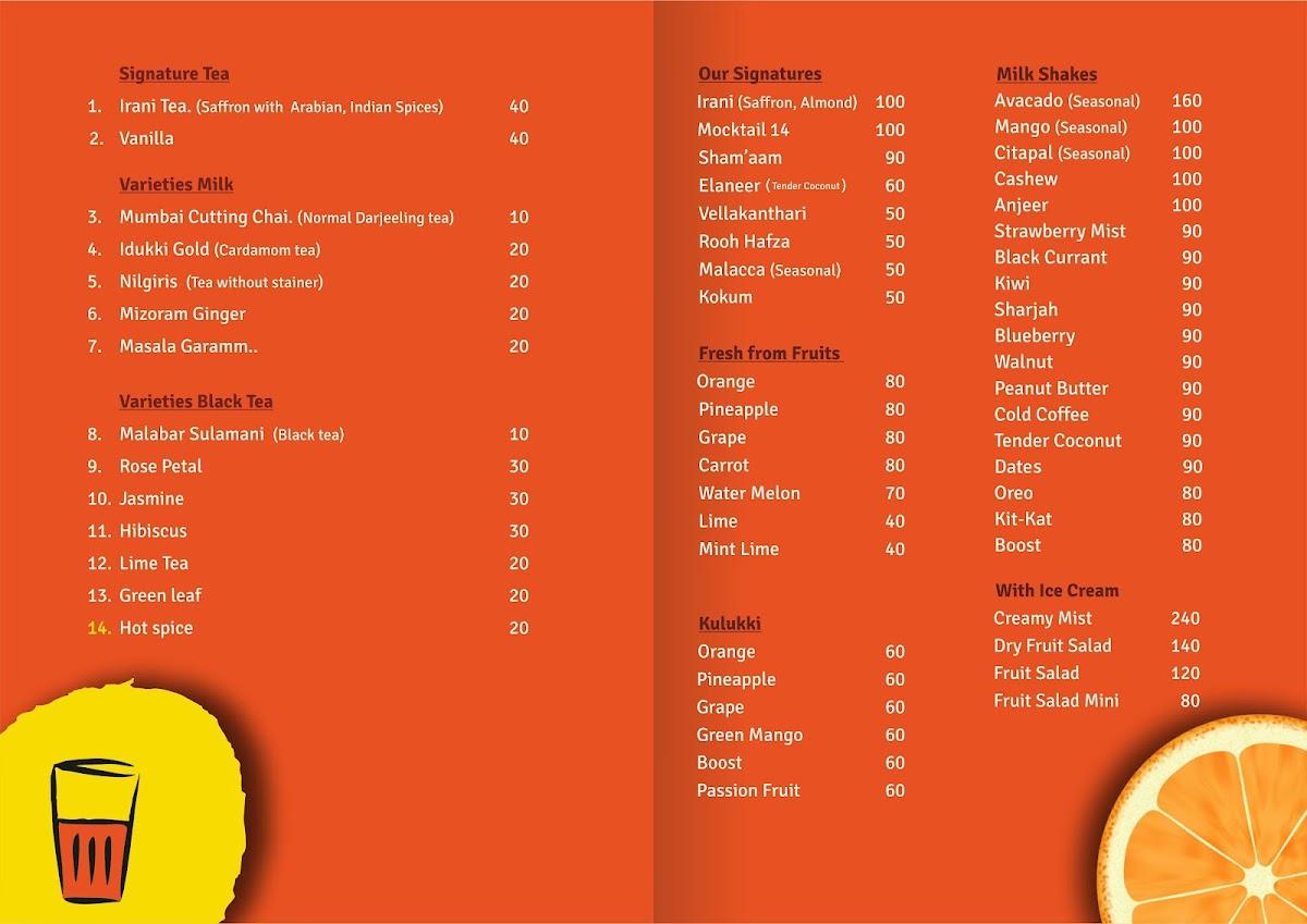 Menu at TEA 14, Mumbai