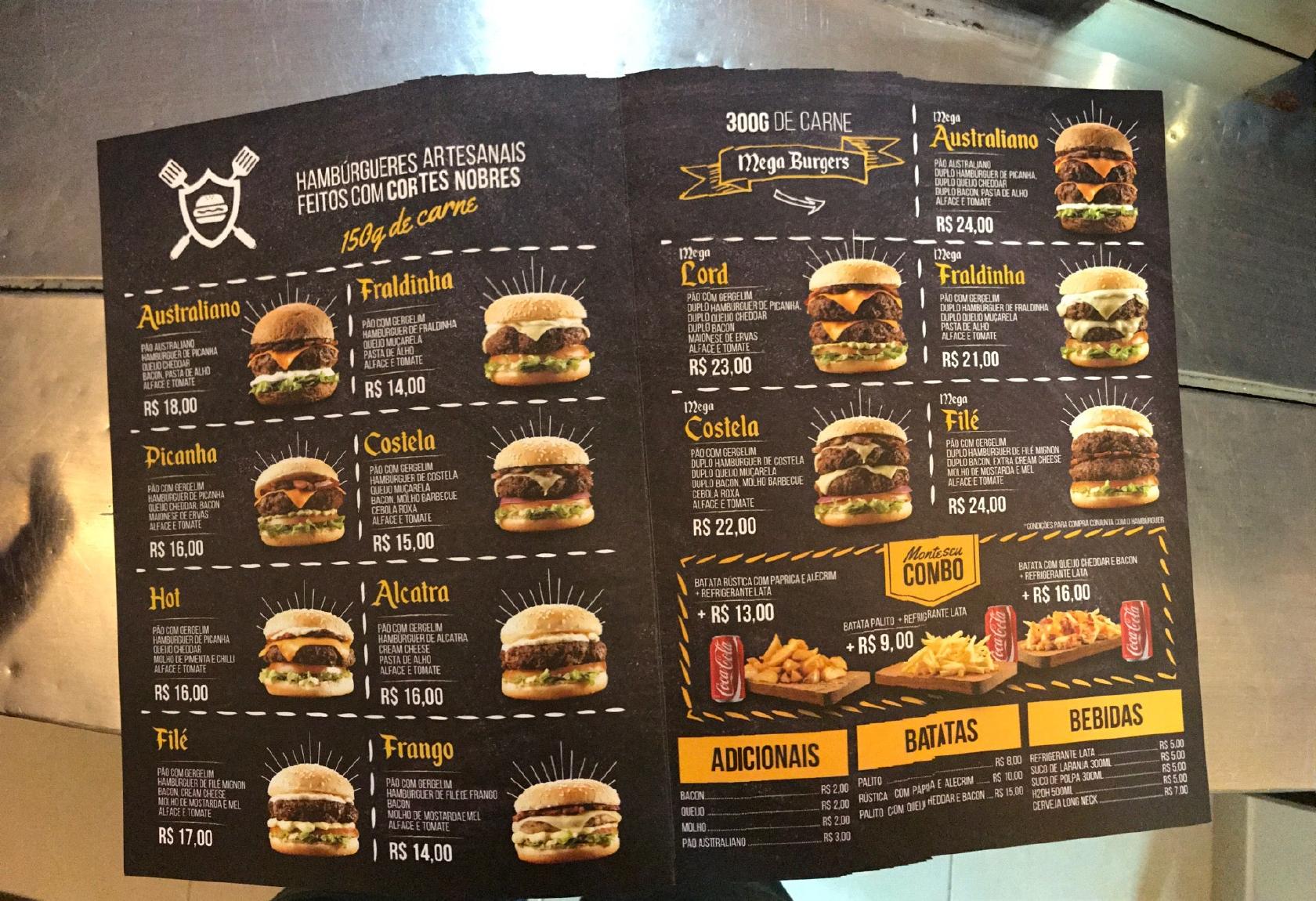 Carta del restaurante Lord Burger Guará, Brasília, Guará II QE 15
