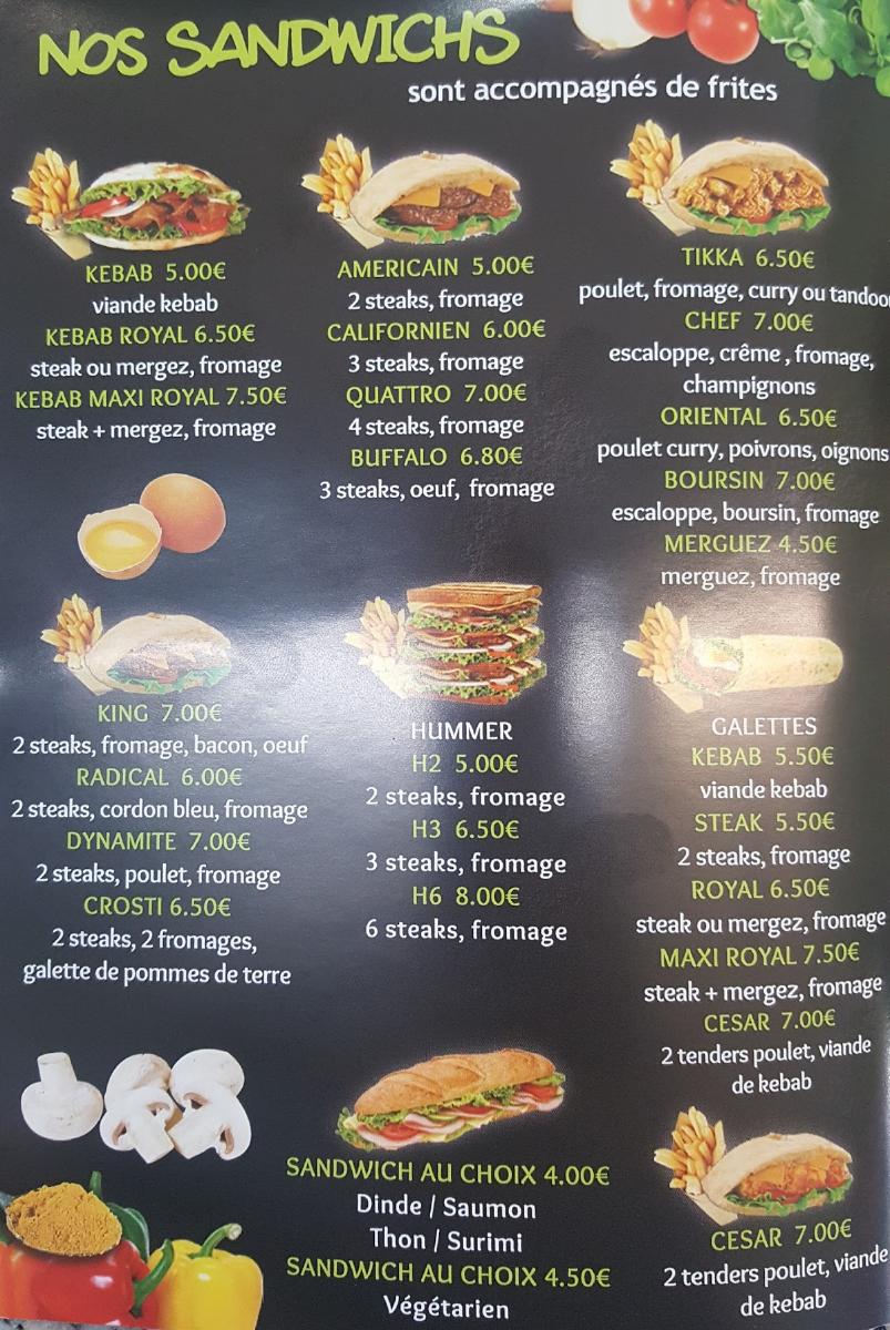 Menu at Cesar burger yerville restaurant, Yerville