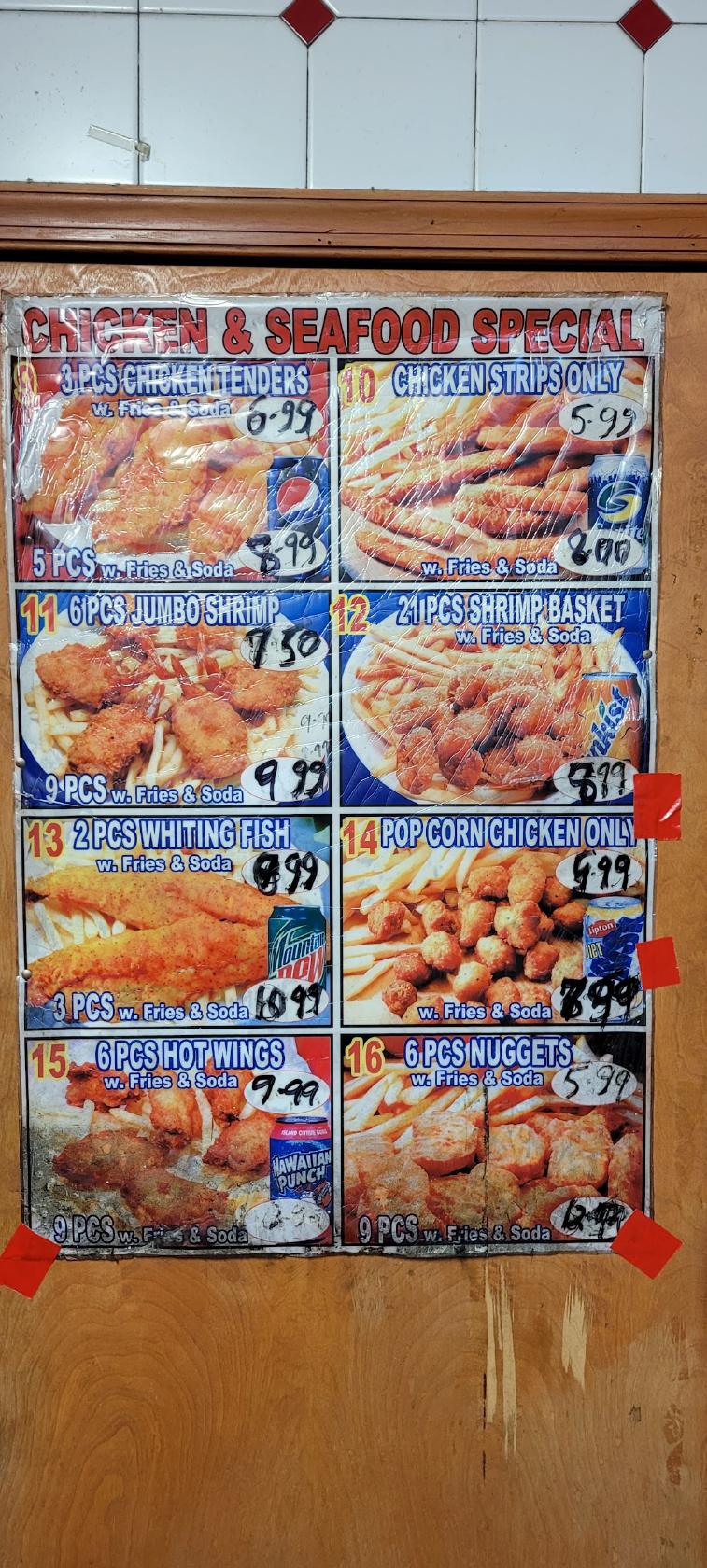 Menu at Crown Fried Chicken restaurant, Scranton