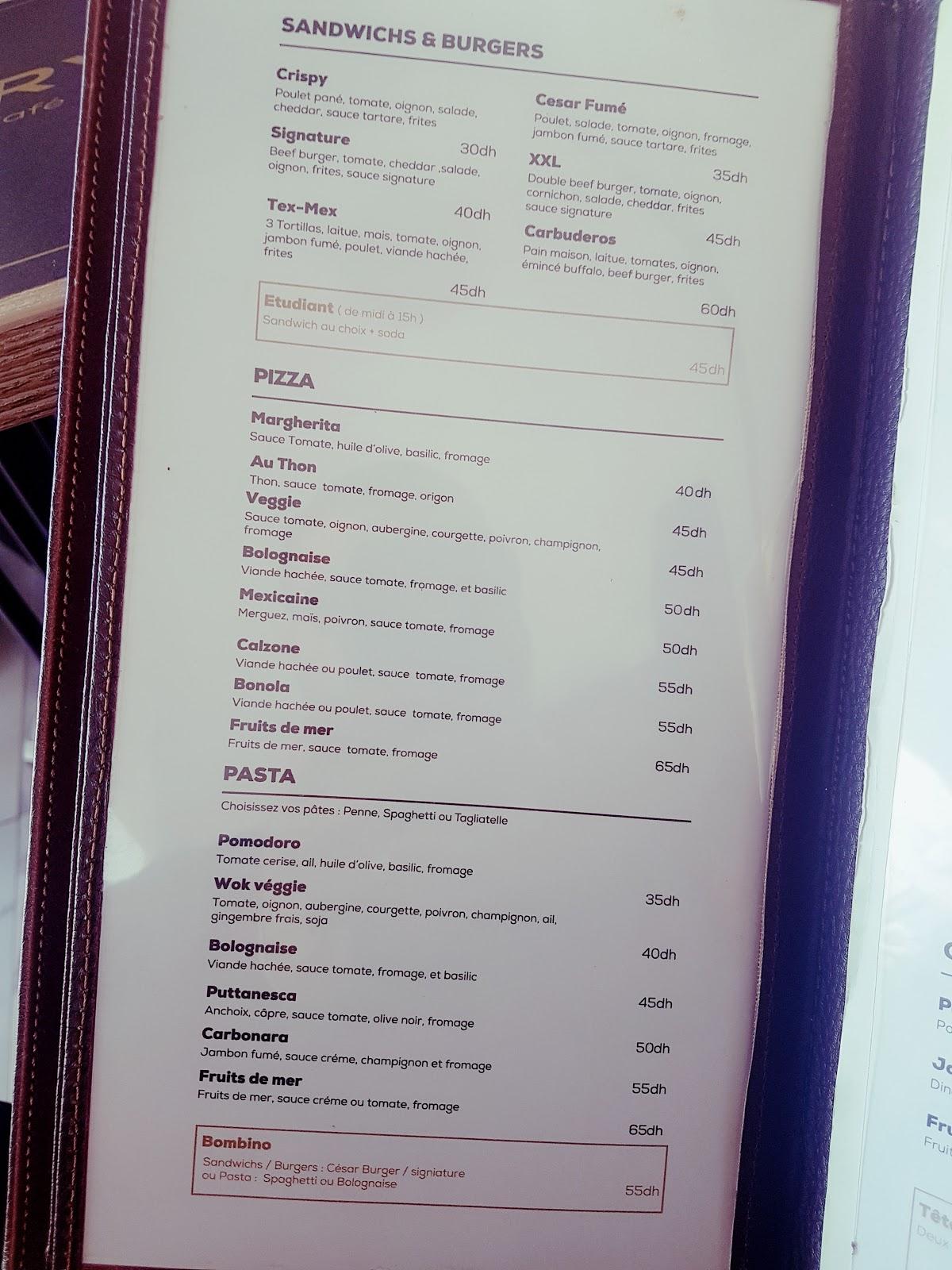 Menu at ROASTERY RESTAURANT CAFE, Agadir