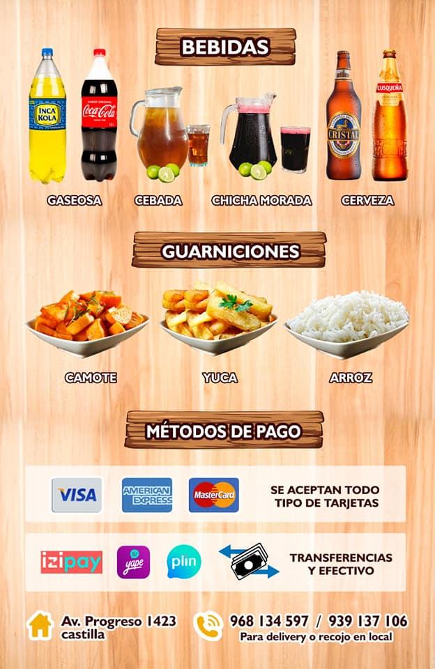 Carta de Restaurant - Pollería ROSADO, Piura