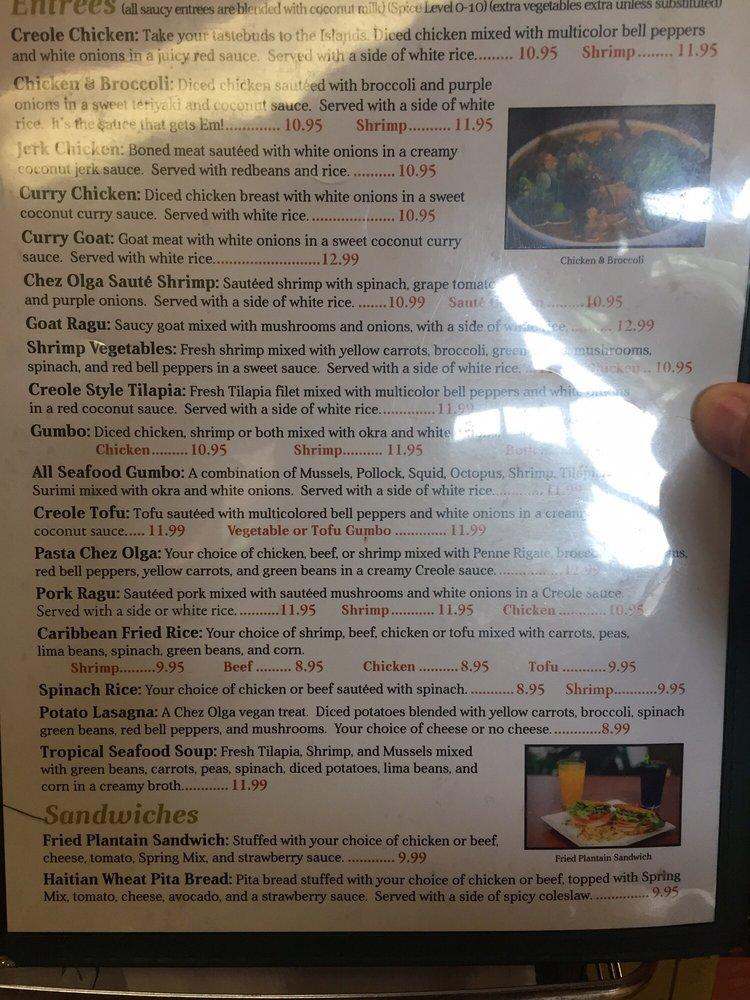 Menu at Chez Olga LLC restaurant, Grand Rapids