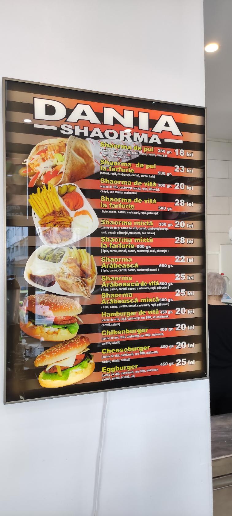 Speisekarte von Dania, Iași