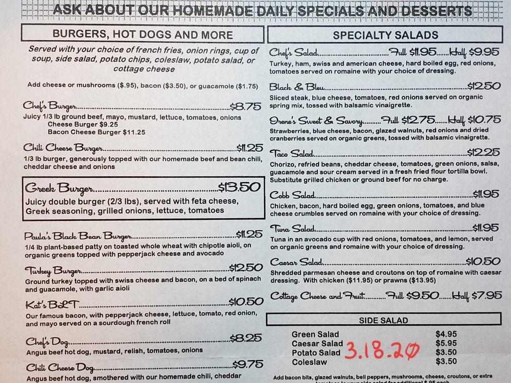 Menu at Giant Chef restaurant, Pleasant Hill
