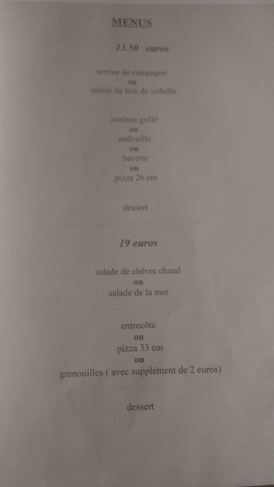 Menu at LA PAUSE restaurant, Balbigny