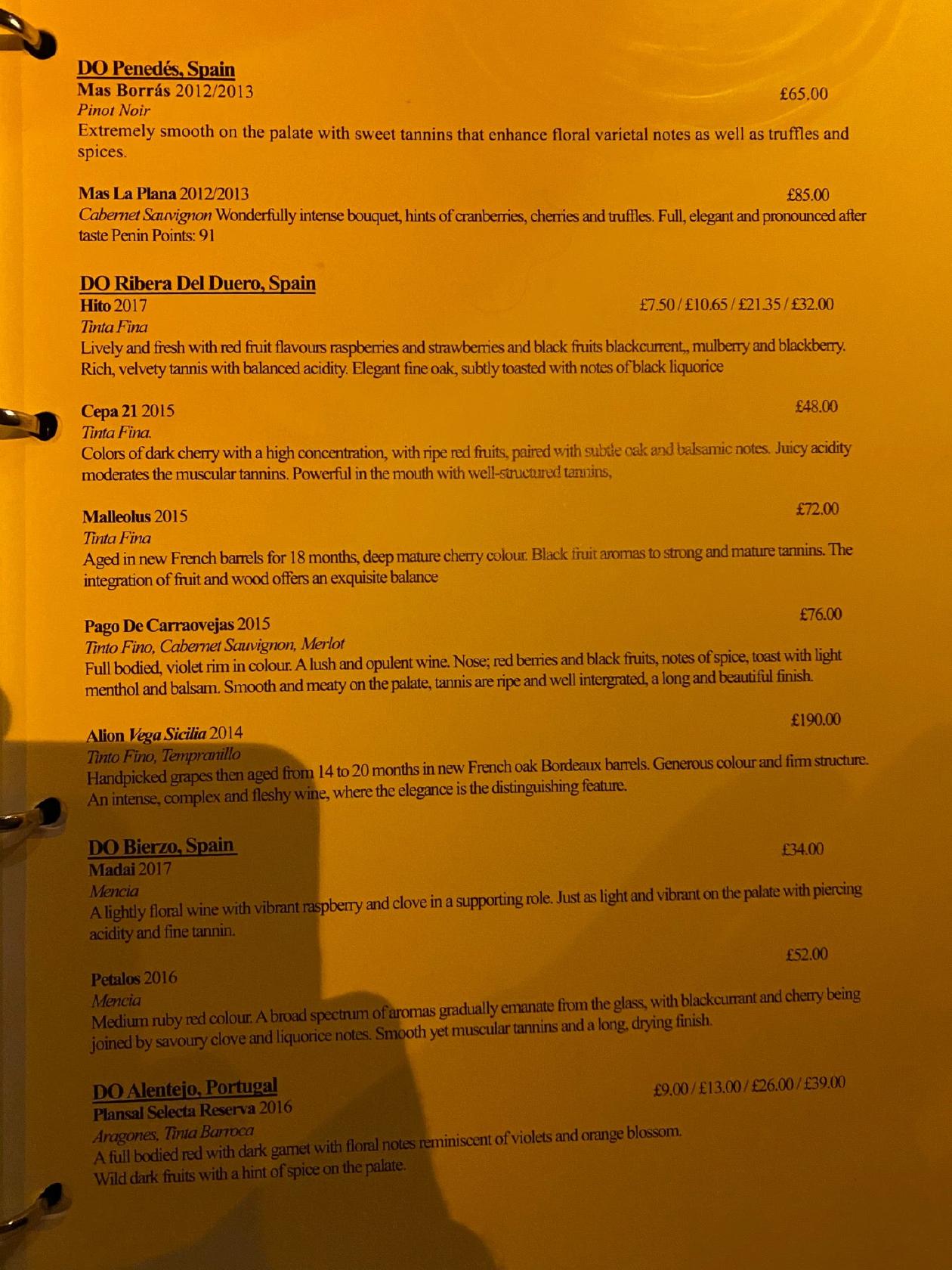 Menu at The Port House pub & bar, London