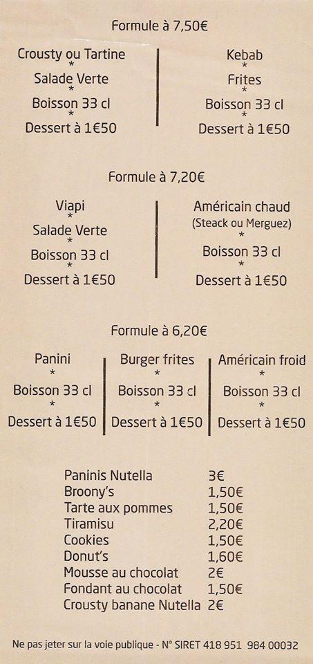 Menu at Via Pizza pizzeria, Dinard
