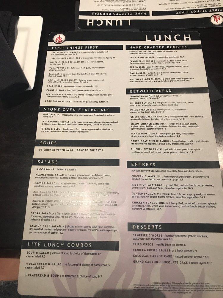 Menu at FlameStone American Grill pub & bar, Trinity