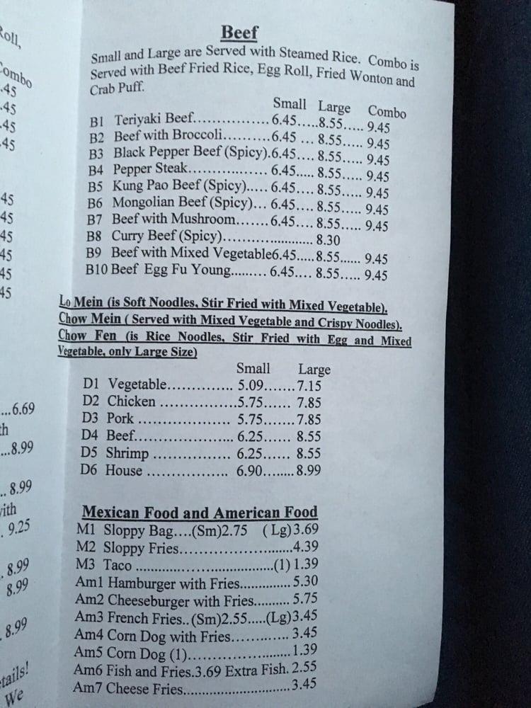 Menu at Liyuen restaurant, Phoenix