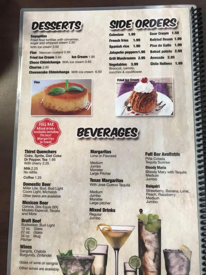 Menu at Pepe's Bar and Grill, Tennille
