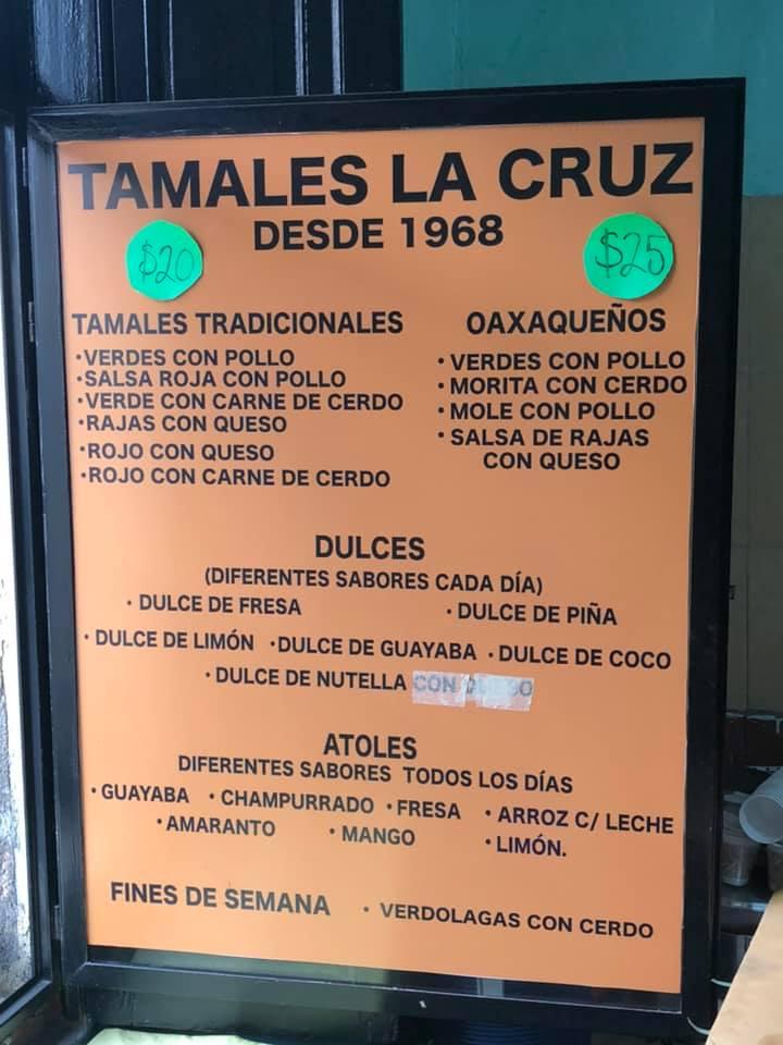 Menu at Tamales Arteaga restaurant, Santiago de Querétaro, Arteaga 48