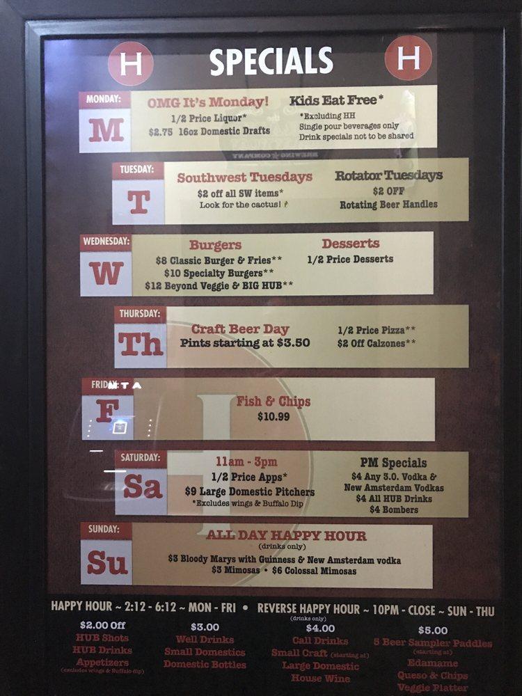 Menu at The Hub Grill and Bar, Mesa, S Stapley Dr