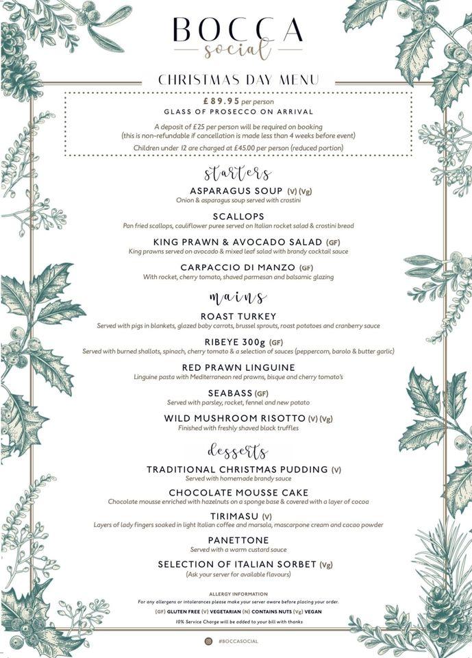 Menu at Bocca Social restaurant, Beckenham