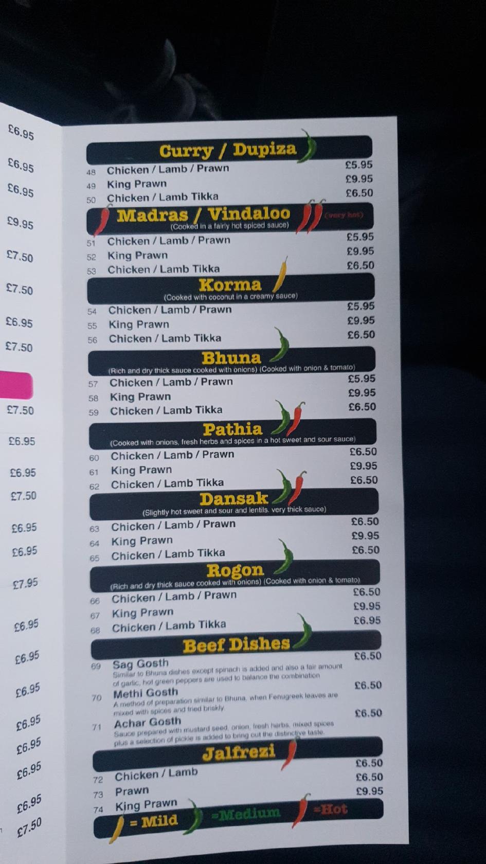Menu at Saj Indian Limited fast food, Cinderford