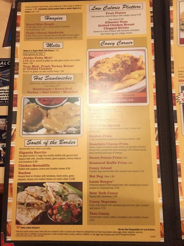 Menu at The Clarkston Royal Diner restaurant, Clarkston